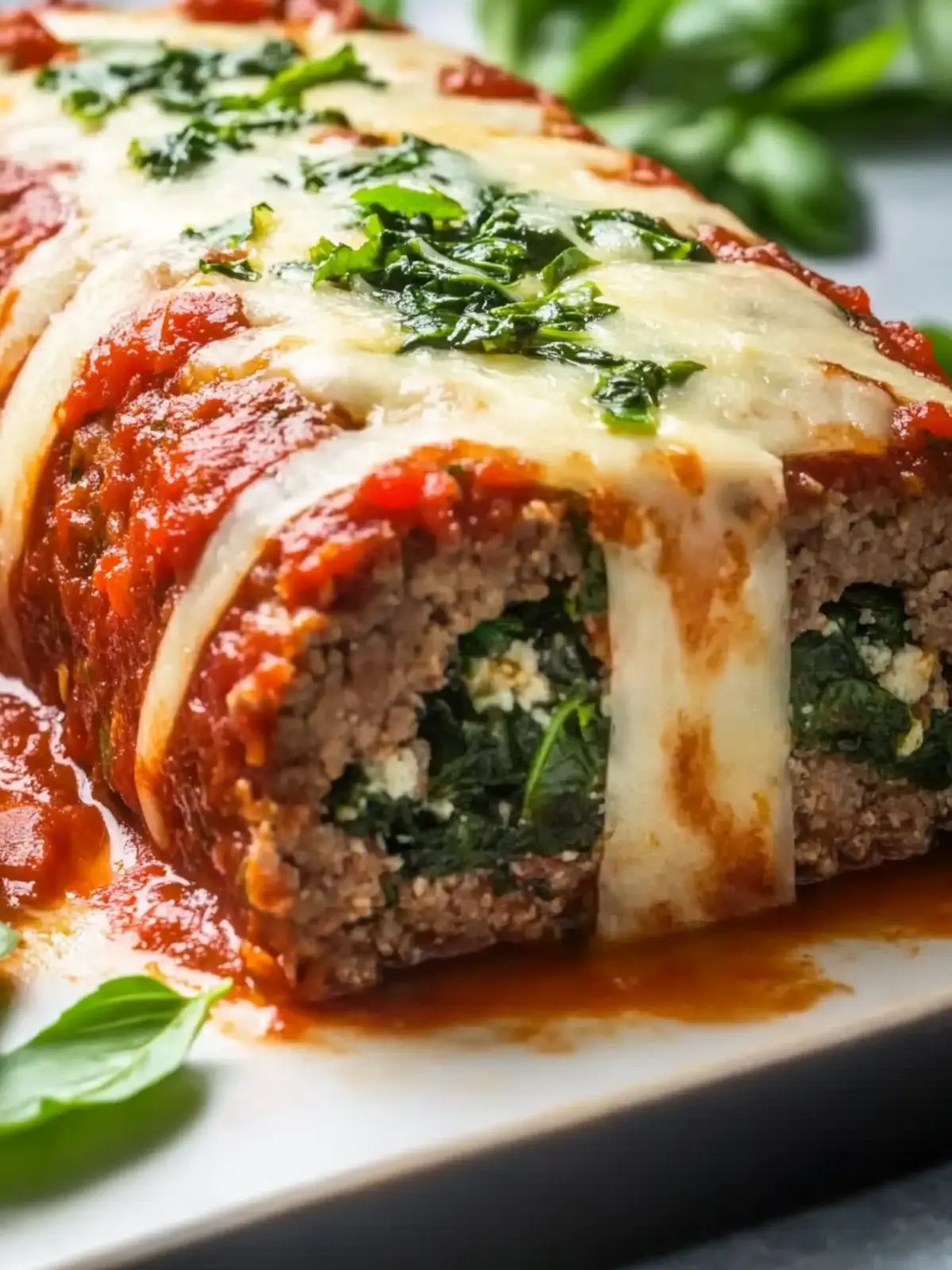 Irresistible Stuffed Italian Meatloaf with Spinach and Cheese