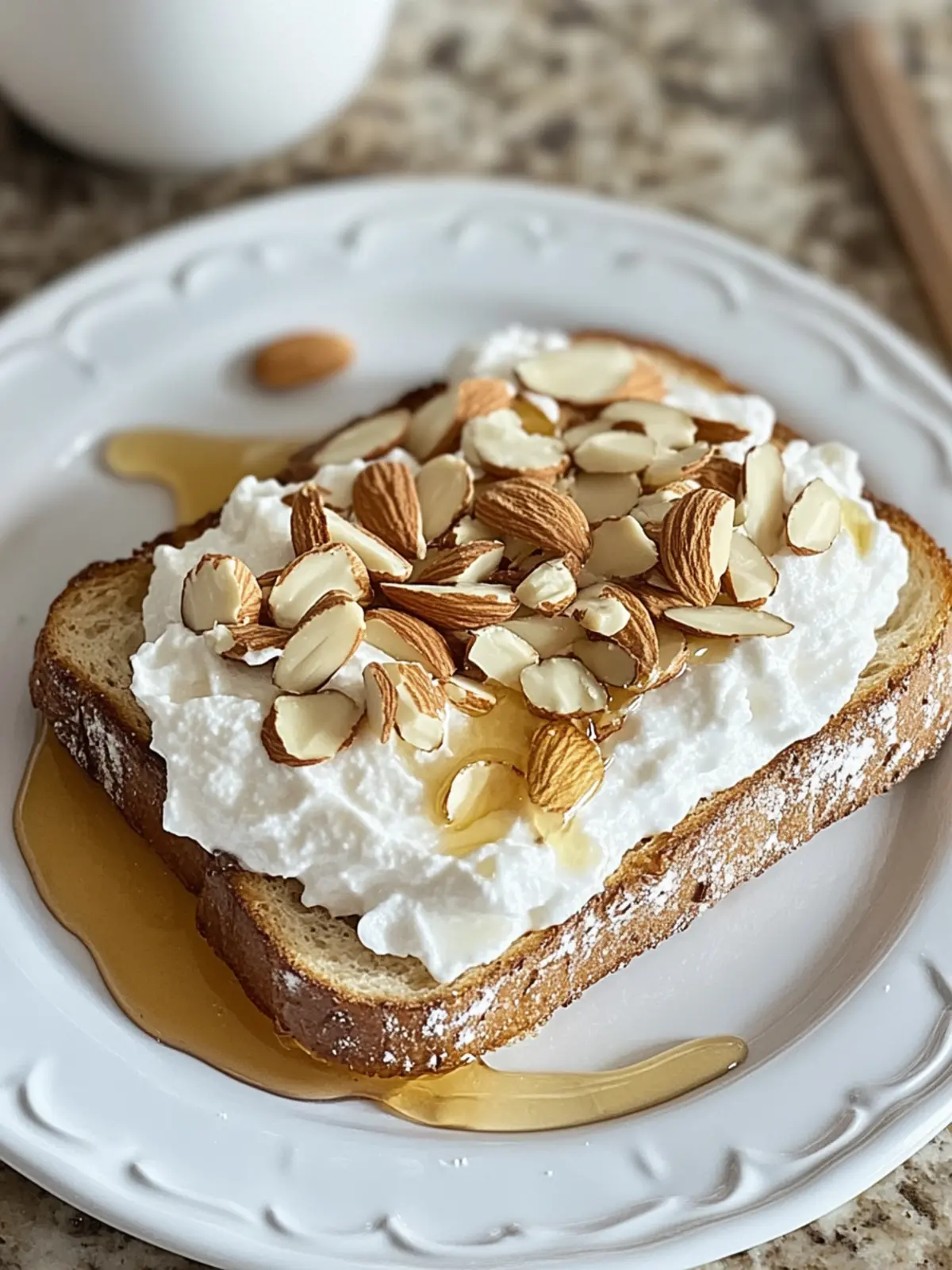 Irresistible Yogurt Toast with Almonds and Honey Delight