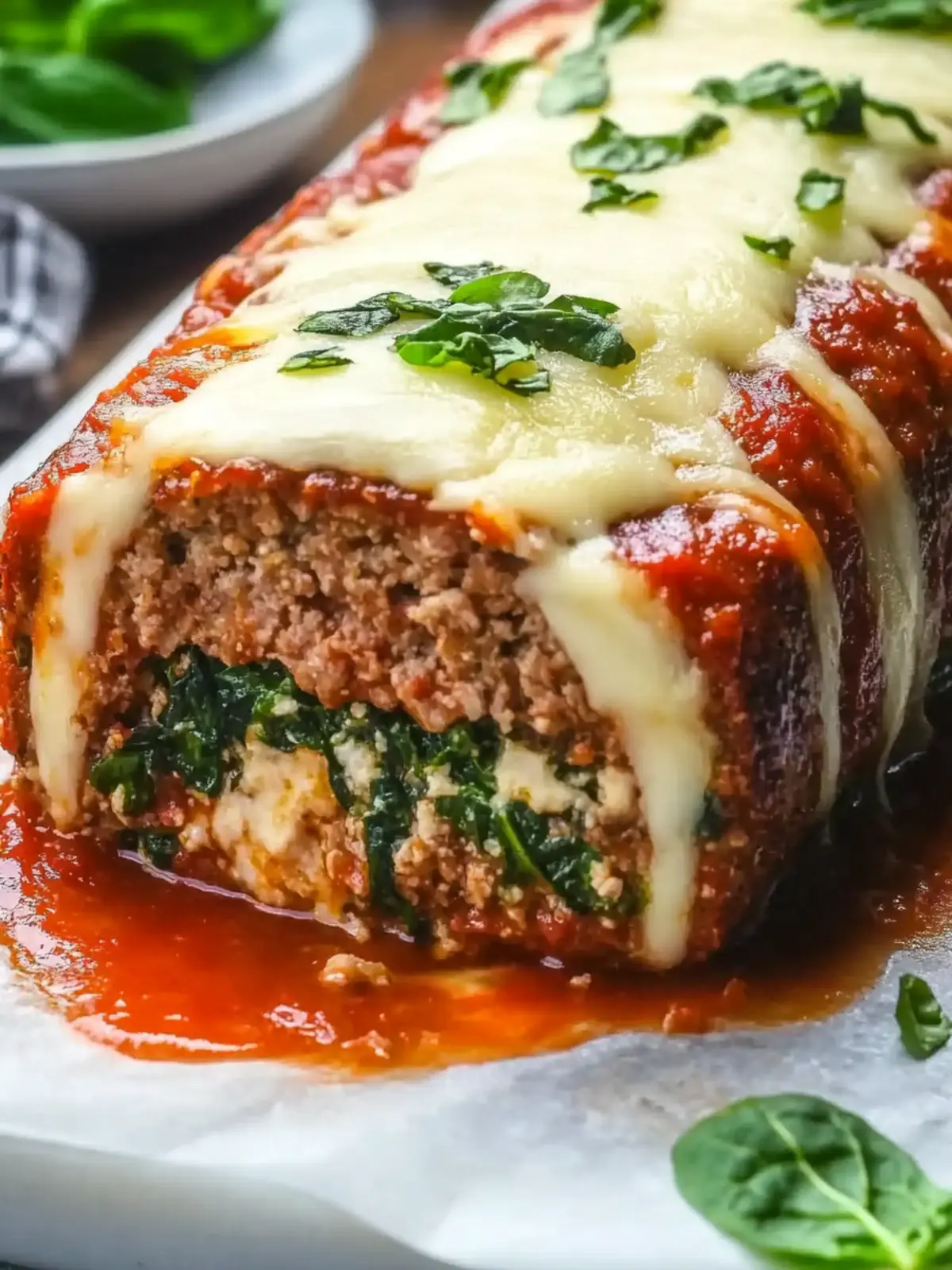 Irresistible Stuffed Italian Meatloaf with Spinach and Cheese