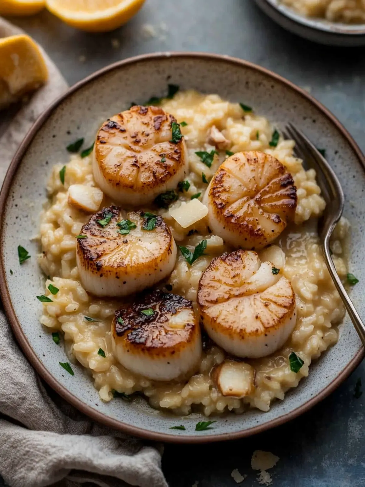 Irresistible Brown Butter Scallops Parmesan Risotto Recipe