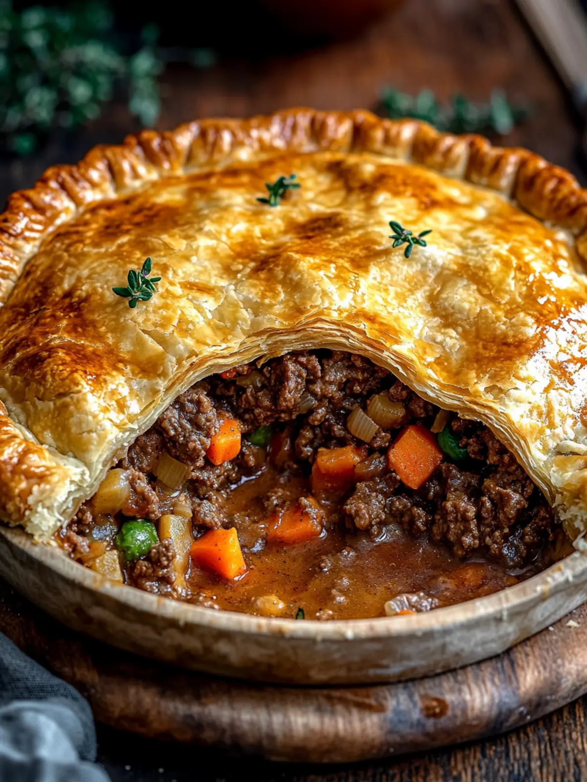 Ultimate Meat Pie with Beef, Veggies & Flaky Crust Delight