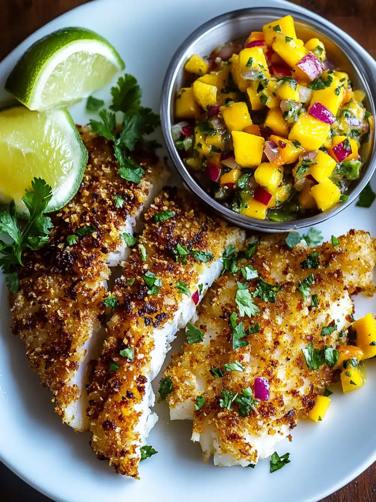 Irresistible Coconut Crusted Fish with Mango Salsa Recipe