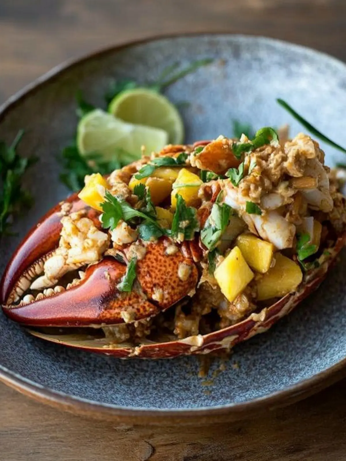 Ultimate Smoked Tom Yum Lobster with Delicious Mango Salad