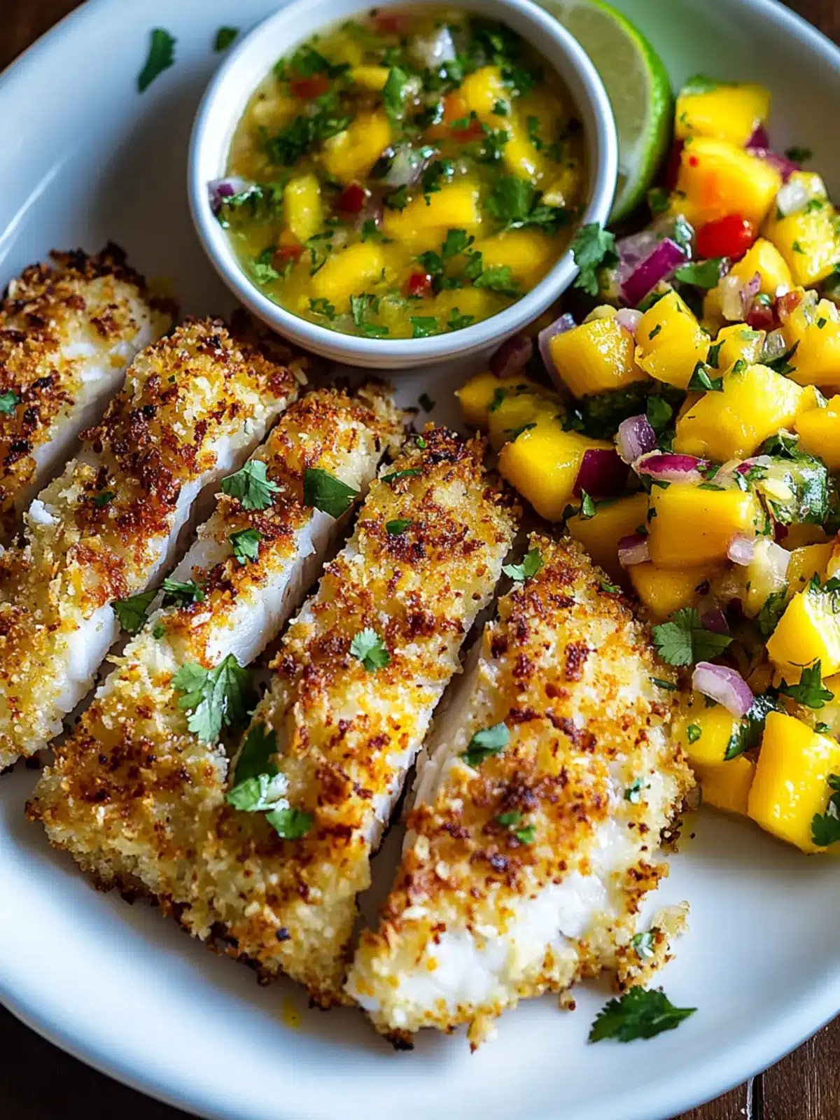 Irresistible Coconut Crusted Fish with Mango Salsa Recipe
