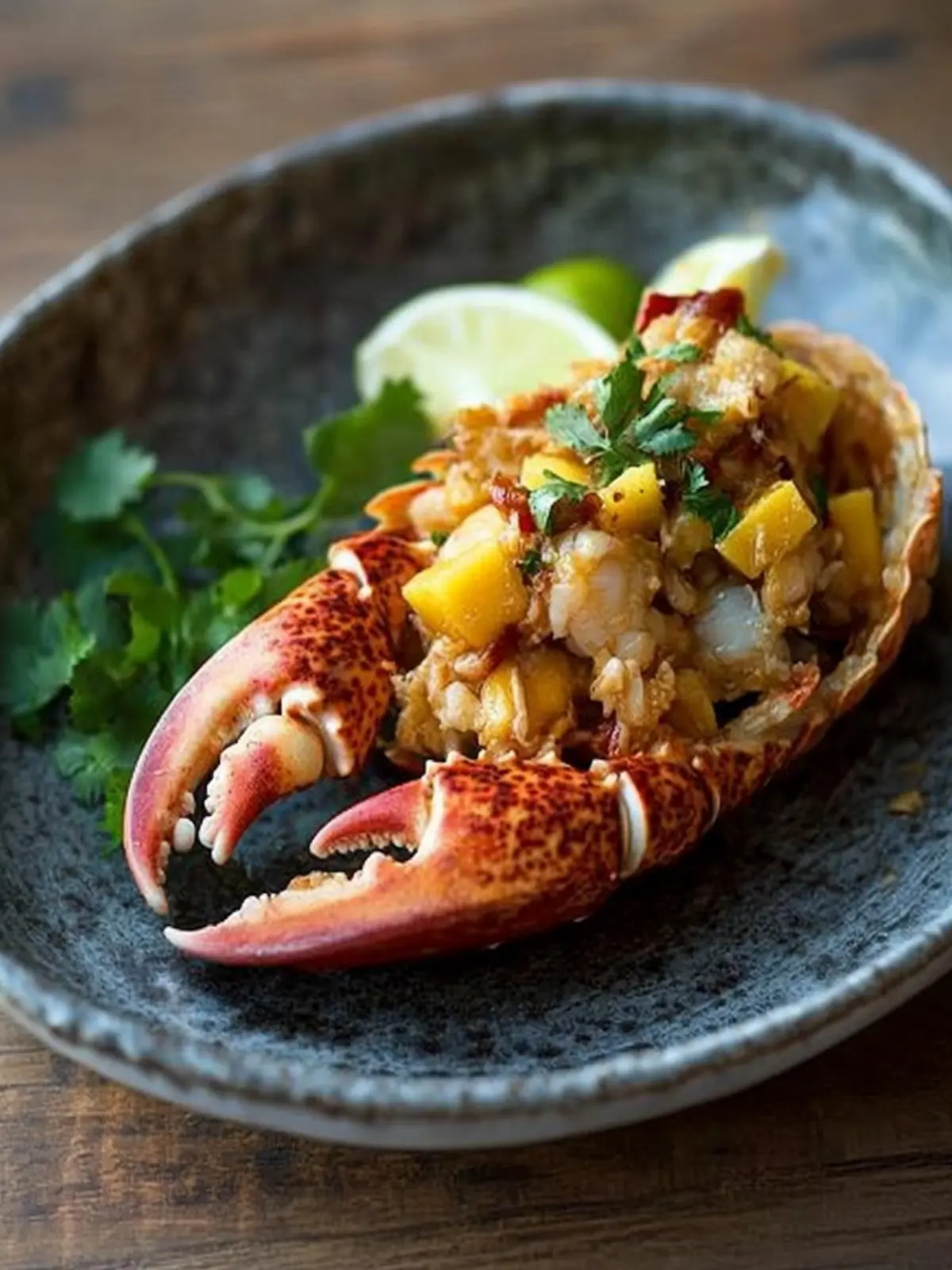 Ultimate Smoked Tom Yum Lobster with Delicious Mango Salad