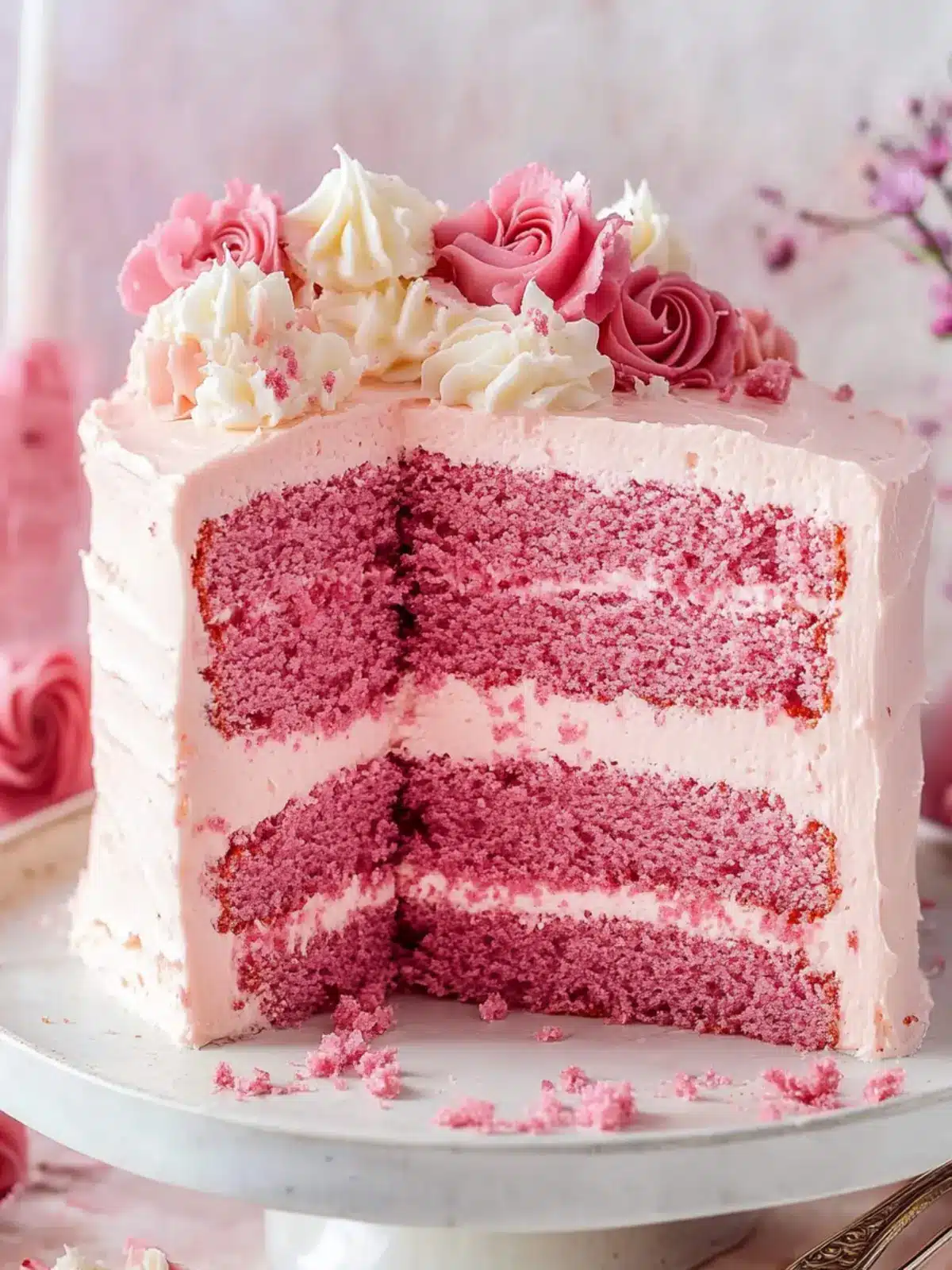 Irresistibly Soft Pink Velvet Cake for Your Spring Celebrations
