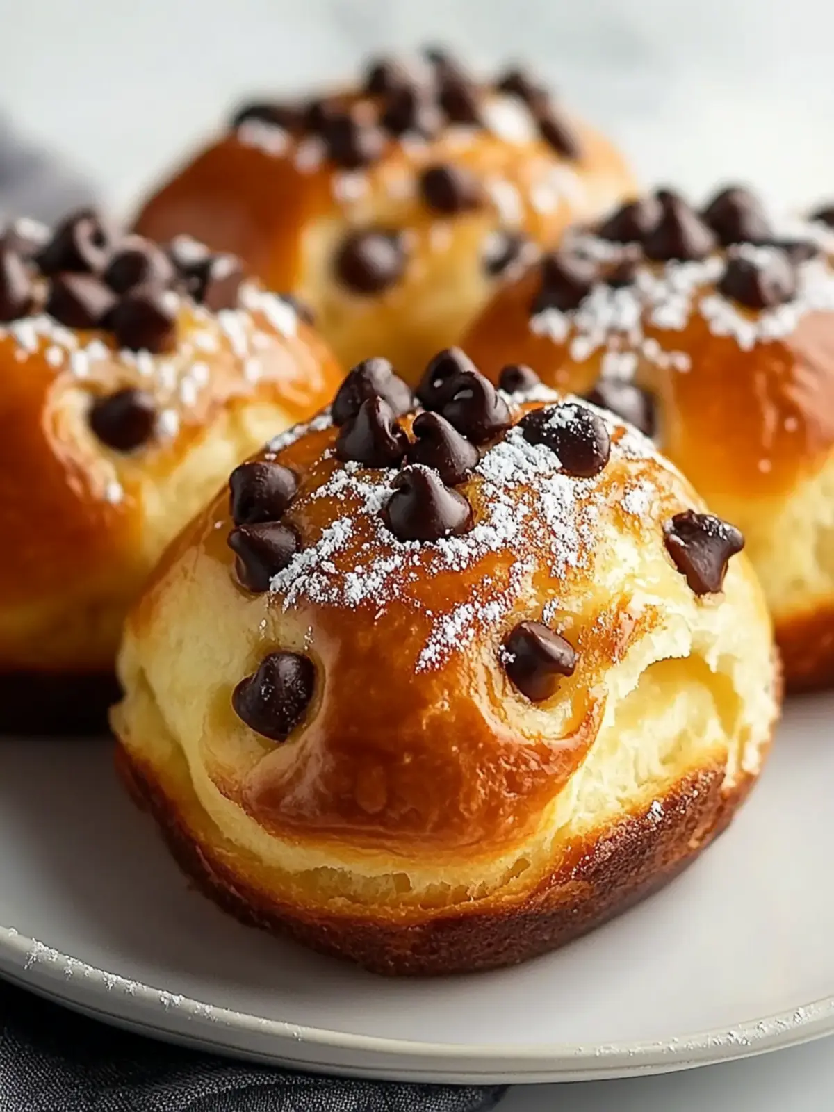 Irresistible Chocolate Chip Vanilla Custard Brioches