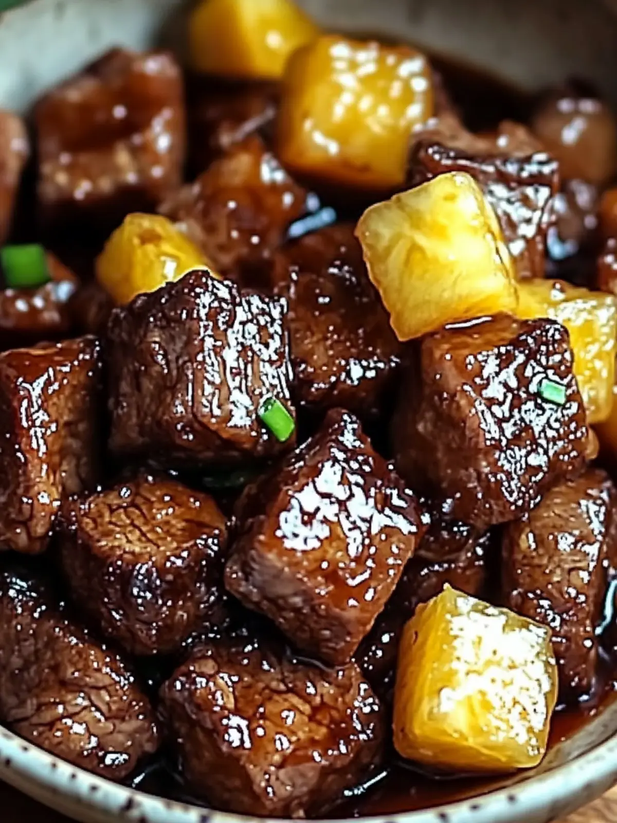 Irresistibly Sweet Sticky Pineapple Brown Sugar Glazed Beef