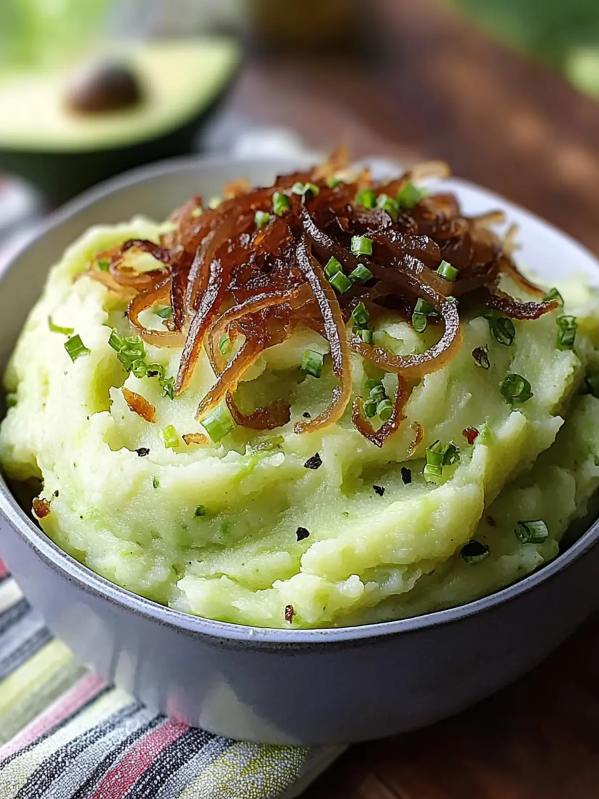 Ultimate Creamy Avocado Mashed Potatoes with Caramelized Shallots