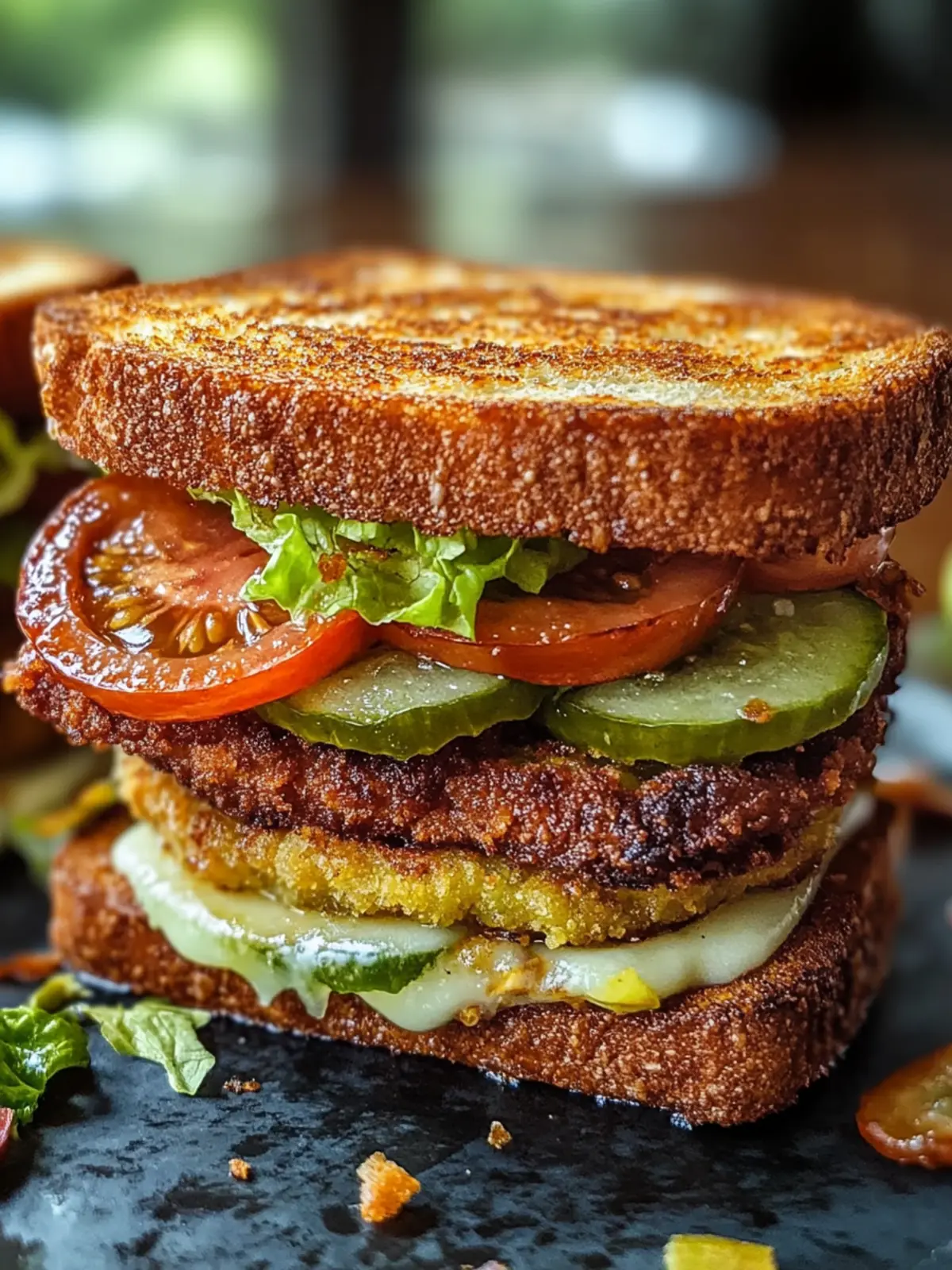 Ultimate Crunchy Fried Green Tomato BLT Sandwich - Deliciously Southern