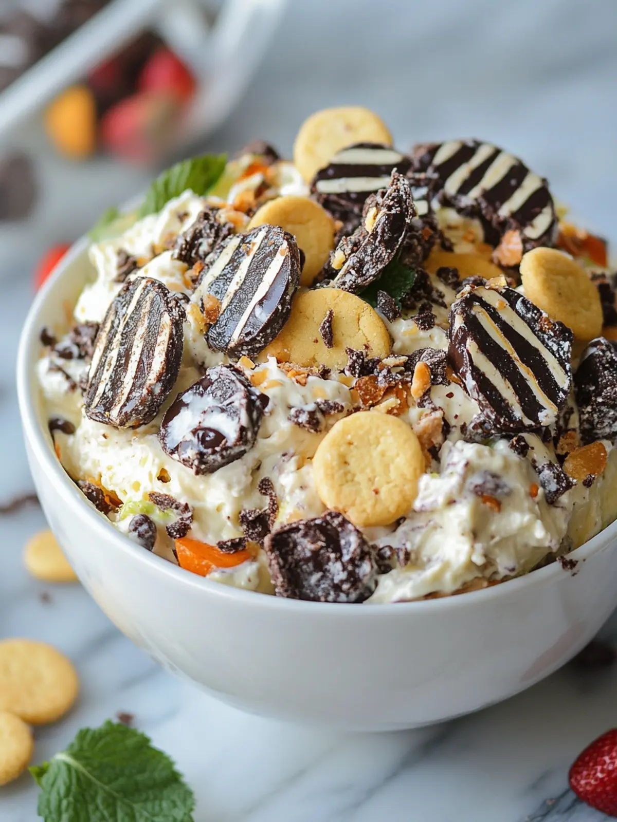 Easy Cookie Salad with Fudge Stripe Cookies: A Delicious Treat