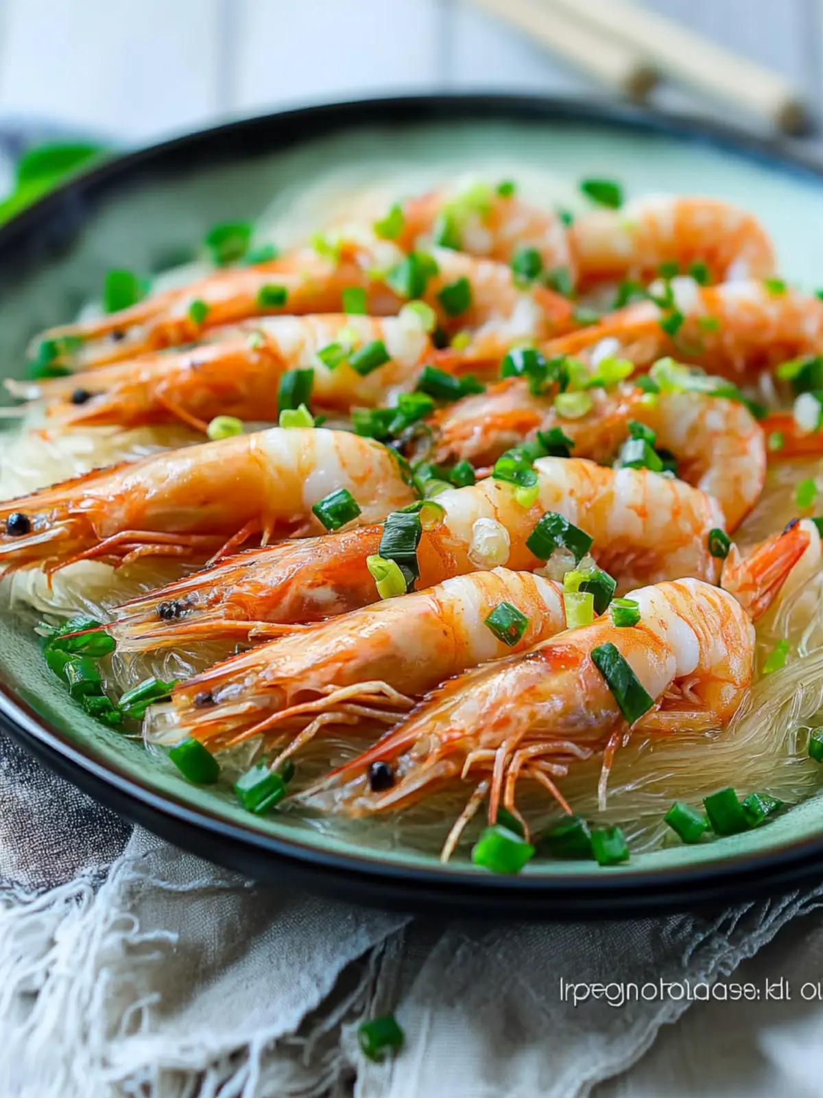 Irresistible Steamed Garlic Prawns with Vermicelli Noodles Delight