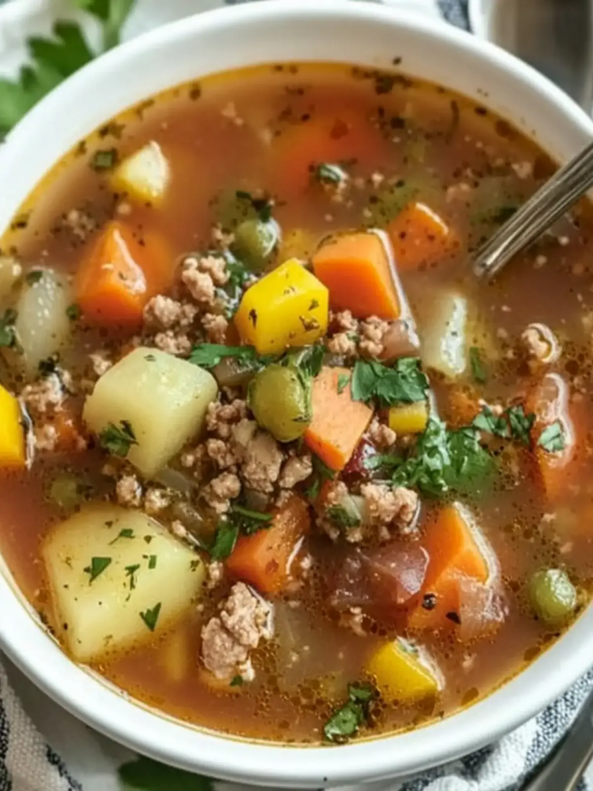 Ultimate Comforting Slow Cooker Ground Turkey Vegetable Soup