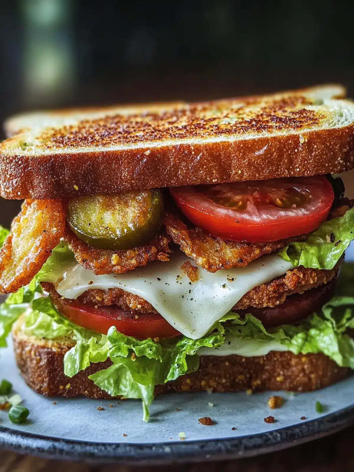 Ultimate Crunchy Fried Green Tomato BLT Sandwich - Deliciously Southern