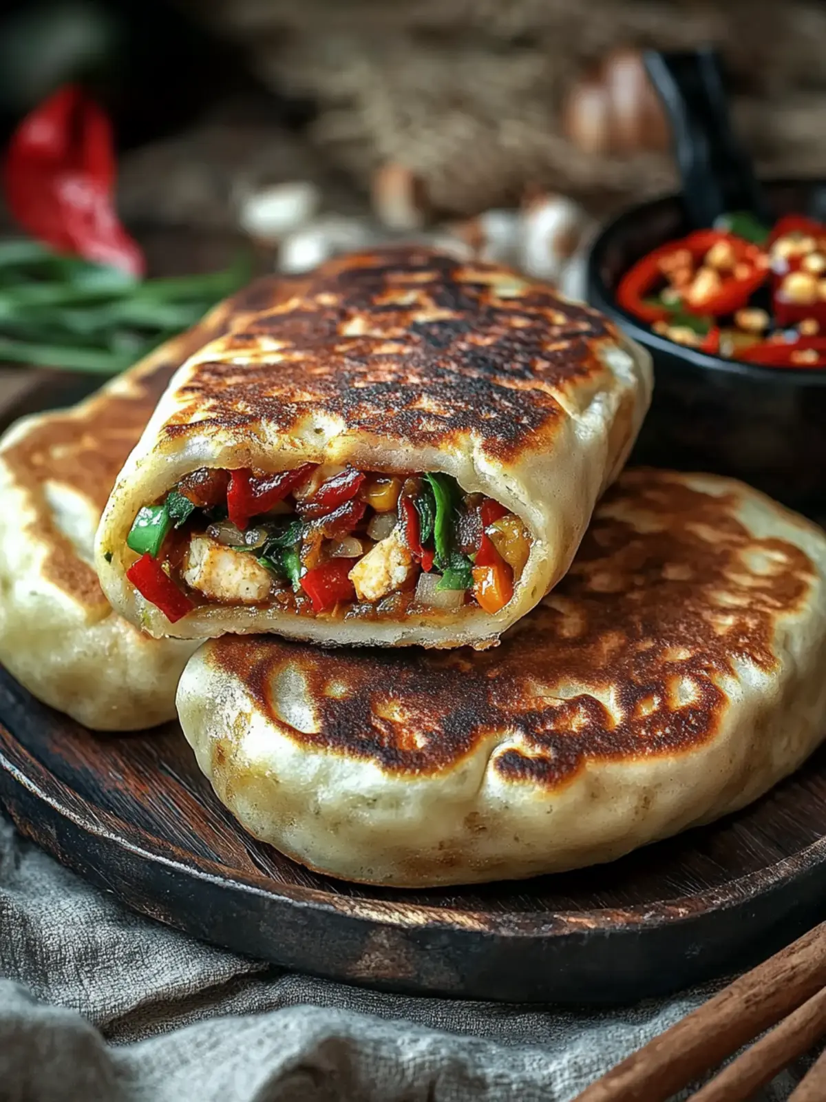 Ultimate Chinese-Style Savoury Stuffed Pancakes – Deliciously Vegan