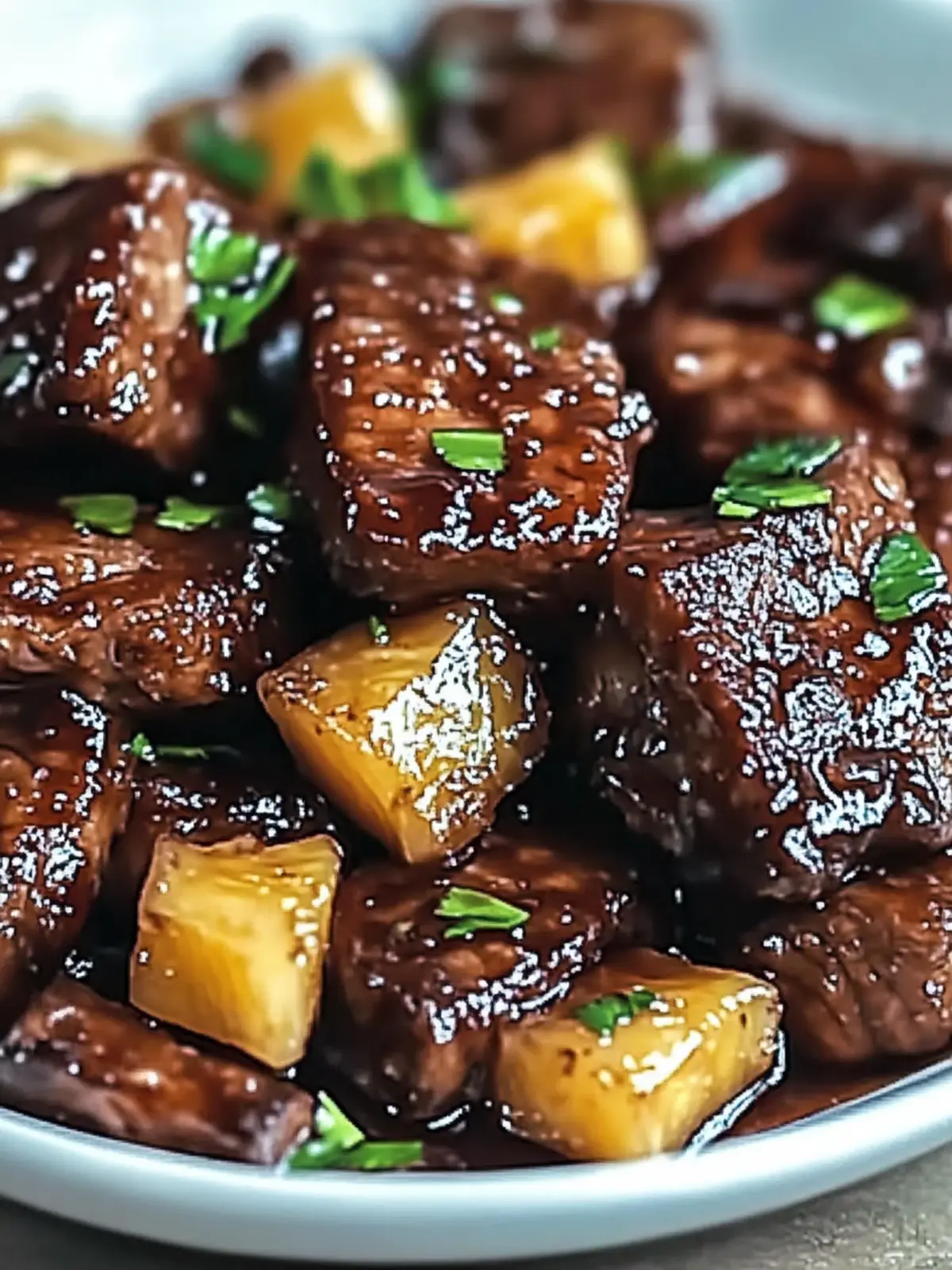 Irresistibly Sweet Sticky Pineapple Brown Sugar Glazed Beef