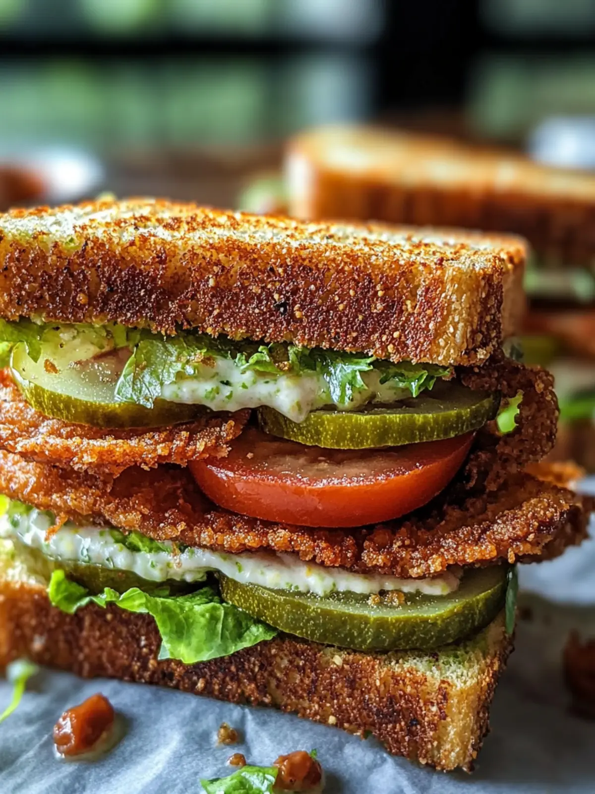 Ultimate Crunchy Fried Green Tomato BLT Sandwich - Deliciously Southern