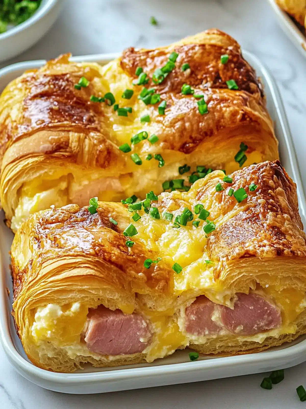 Ultimate Ham and Cheese Croissant Breakfast Casserole Magic
