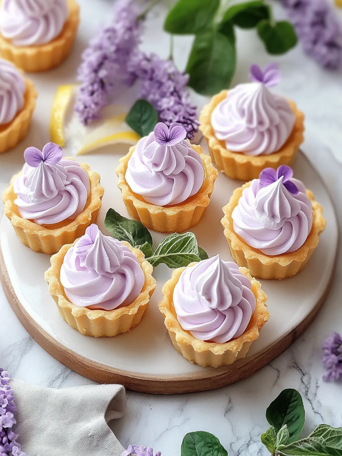 Irresistible Mini Lemon Tart with Lilac Meringue Bliss