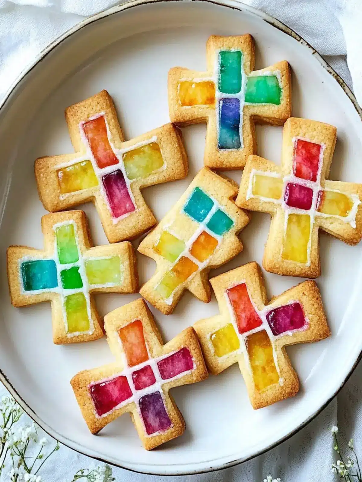 Irresistible Stained Glass Cross Cookies for Easter Delight