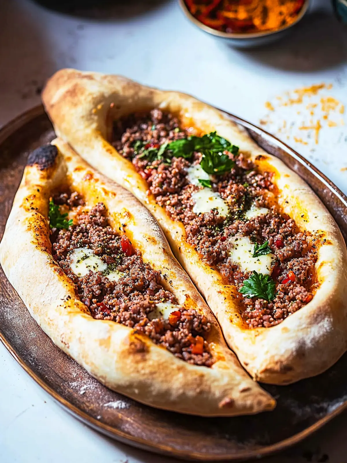 Delicious Turkish Pide (Minced Meat and Cheese) Recipe Awaits